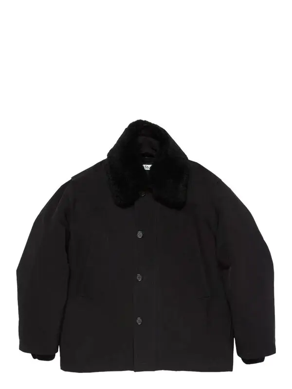 Acne Studios Shearling-collar Bomber Jacket - Black
