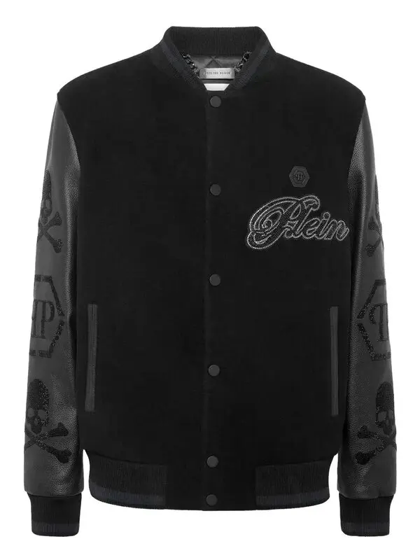 Philipp Plein Skull-embellished Bomber Jacket - Black