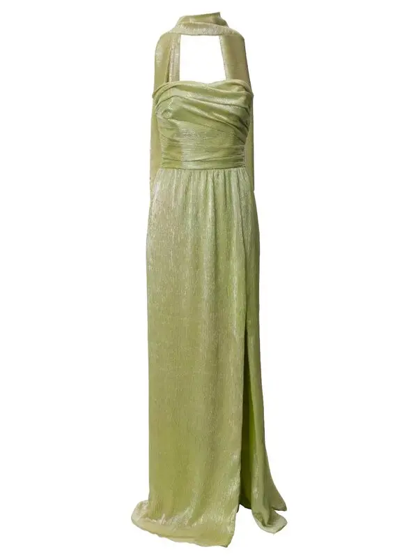 LITA COUTURE Scarf-detail Maxi Dress - Green