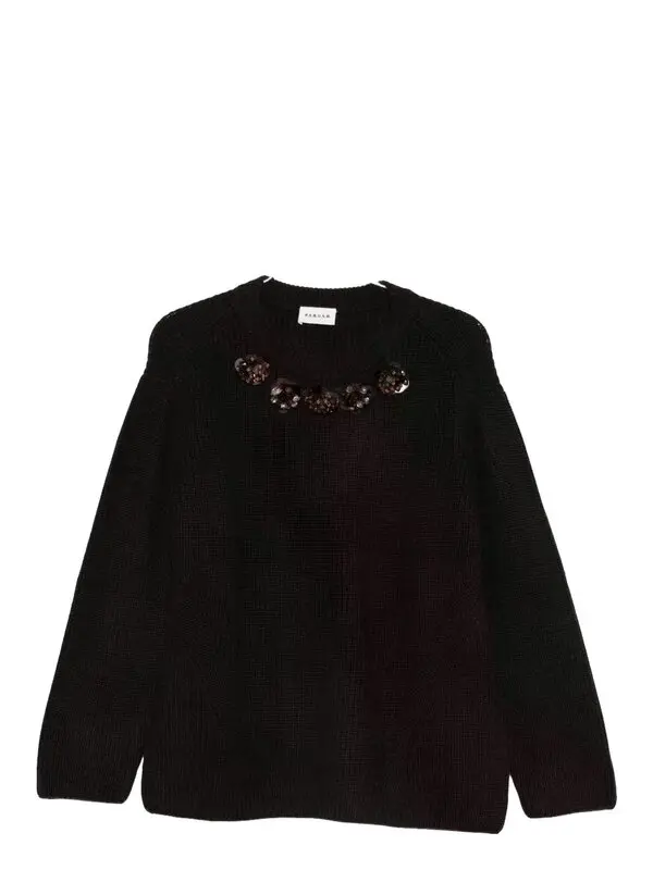 P.a.r.o.s.h Bead-embellished Crewneck Sweater - Brown