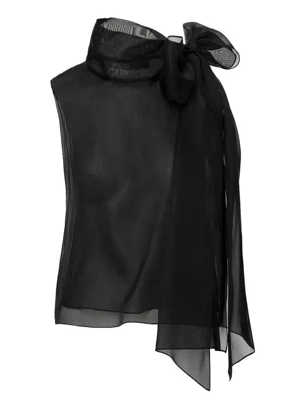 LITA COUTURE Bow-detail Sleeveless Blouse - Black