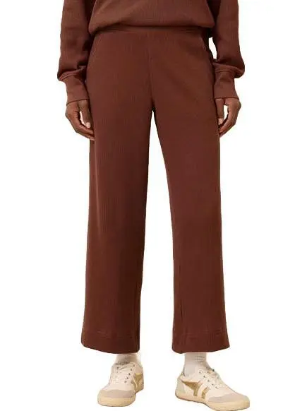 PACT Thermal Waffle Wide Leg Pant - Mahogany Brown