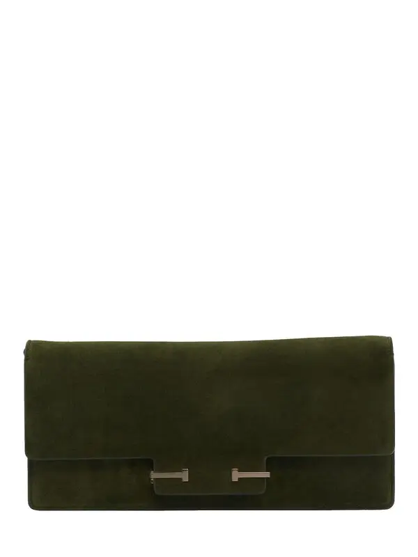 TOM FORD Suede East/west Shoulder Bag - 1e018 Moss Green