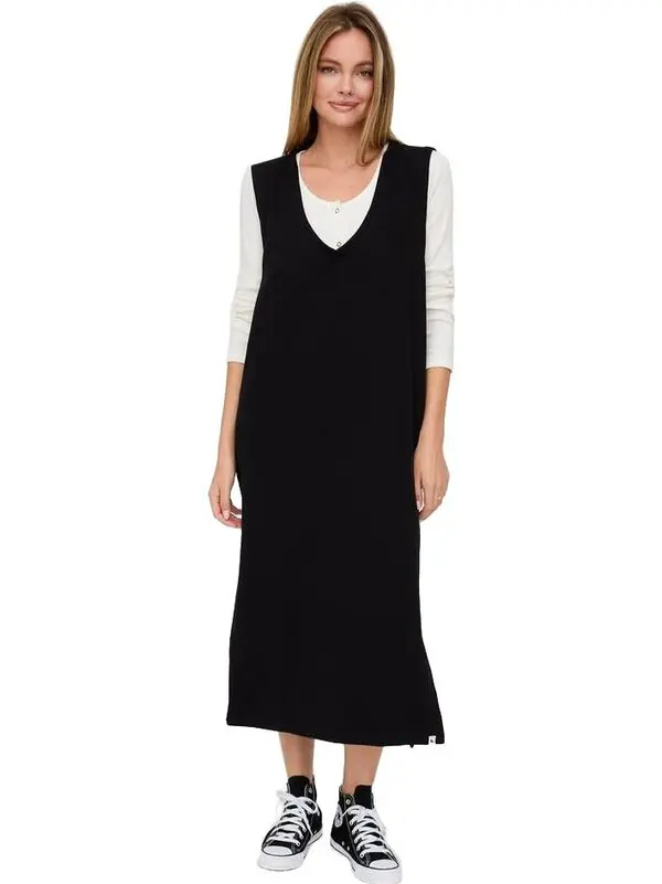 TURTLEDOVE LONDON Organic Cotton Quinn Midi Dress - Black