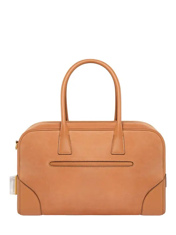 AVITEUR Cristallo Nubuck Travel Bag - Walnut