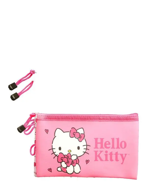 HELLO KITTY Quilt Pattern Travel Pouch Set - Pink
