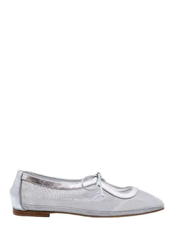 ANDREA GOMEZ Amelia Mesh Ballet Flat - Silver