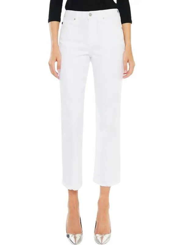 KANCAN Zahra High-rise Cropped Straight Leg Jeans - White