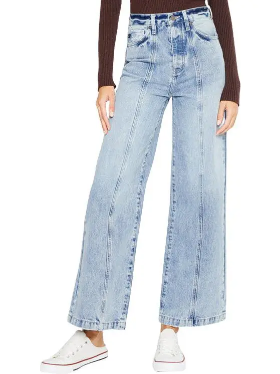 KANCAN Mara Ultra High Rise Wide Leg Jeans - Light Wash