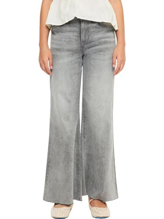 KANCAN Kaitlyn High-rise Cropped Palazzo Jeans - Light Gray