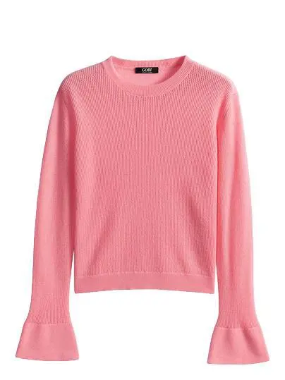 Gobi Cashmere Bell-sleeve Sweater - Shell Pink