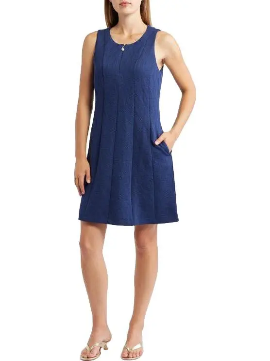 Tommy Bahama Darcy Jacquard Sleeveless Fit & Flare Dress - Coastline