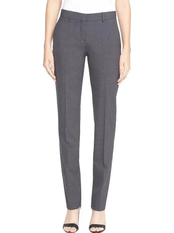 Theory Stretch Wool Slim Fit Trousers - Charcoal