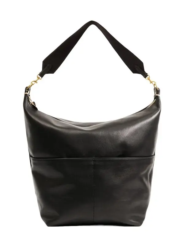 Clare V. Sophie Leather Hobo Bag - Black