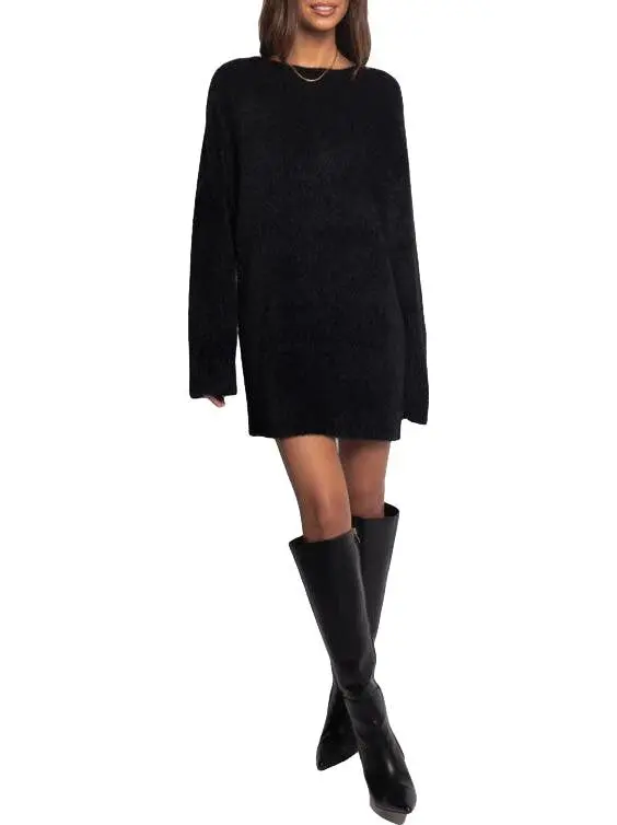 PETAL & PUP Mitchell Mini Sweater Dress - Black