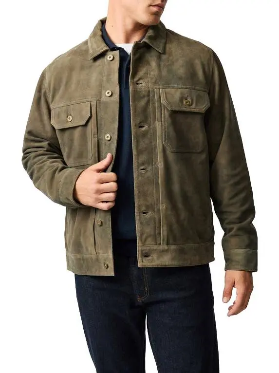 Rodd & Gunn Little River Suede Trucker Jacket - Mouse