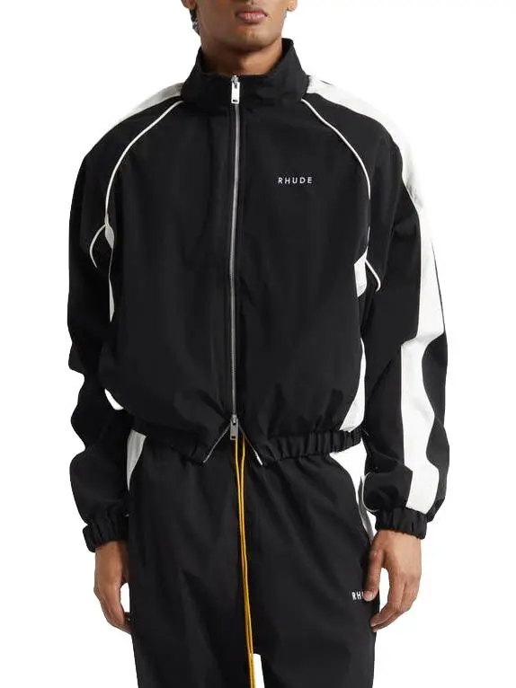 Rhude Ramona Piped Track Jacket - Black/white