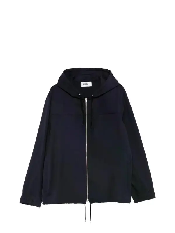 GRIFONI Zip-up Hooded Jacket - Blue