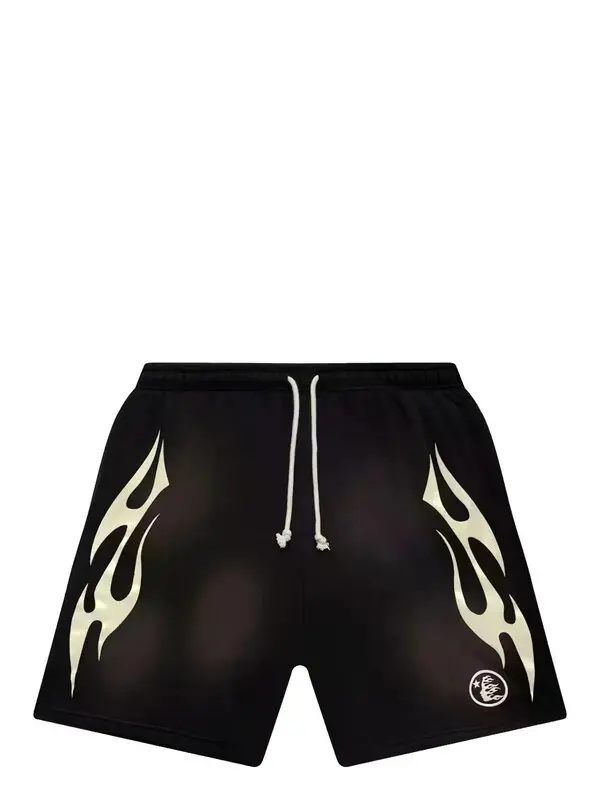 HELLSTAR Flame Track Shorts - Black