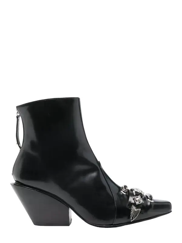 Toga Embellished High Heel Boots - Black