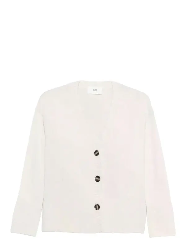 SOLOTRE V-neck Buttoned Cardigan - White