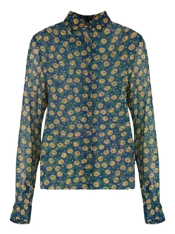 Aspesi Floral Print Shirt - Blue