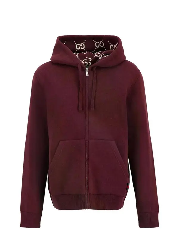 Gucci Gg Knit Wool Hoodie - Red