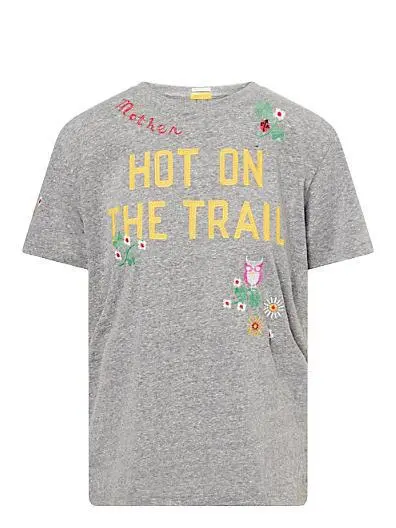 MOTHER The Rowdy Embroidered Woven T-shirt - Hot On The Trail