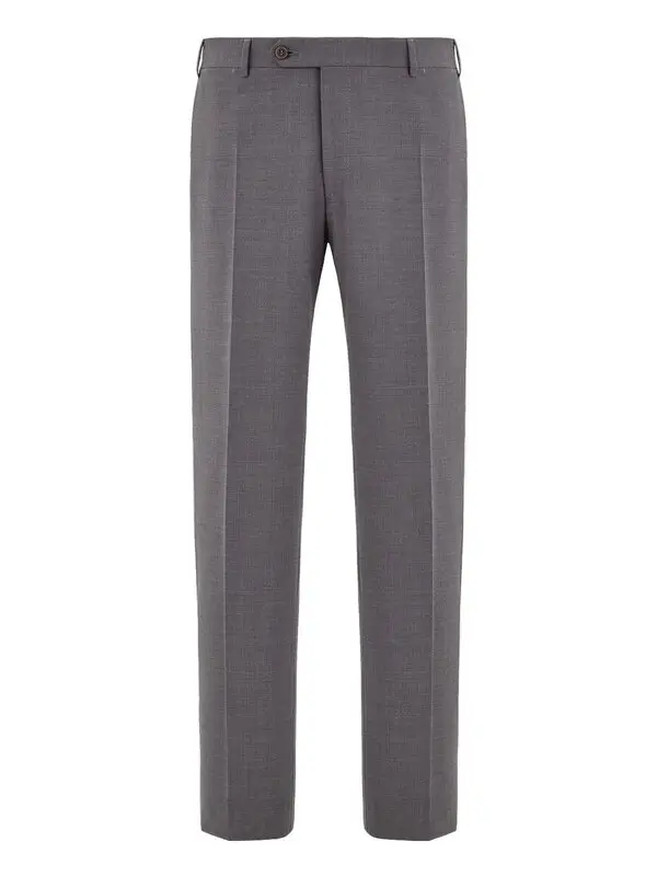 Canali High-waisted Stretch Wool Trousers - Grey