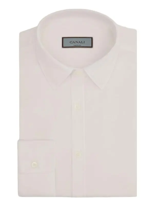 Canali Casual Cotton And Lyocell Jersey Shirt - White