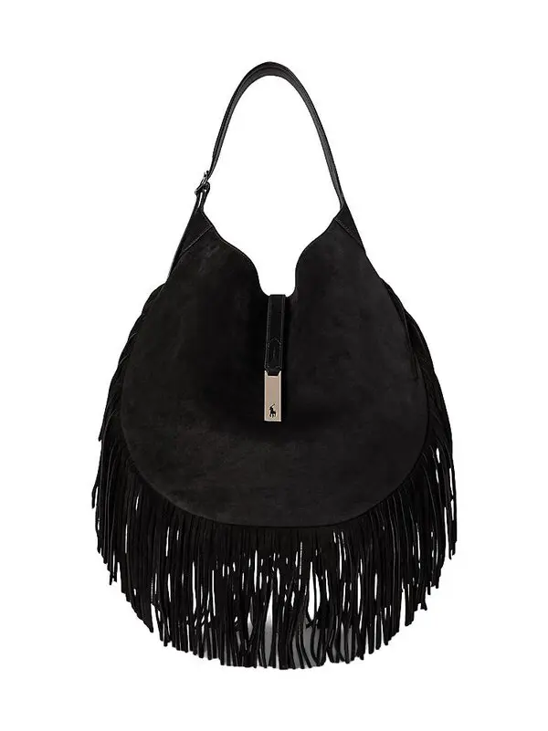 Polo Ralph Lauren Polo Id Large Fringe Shoulder Bag - Black