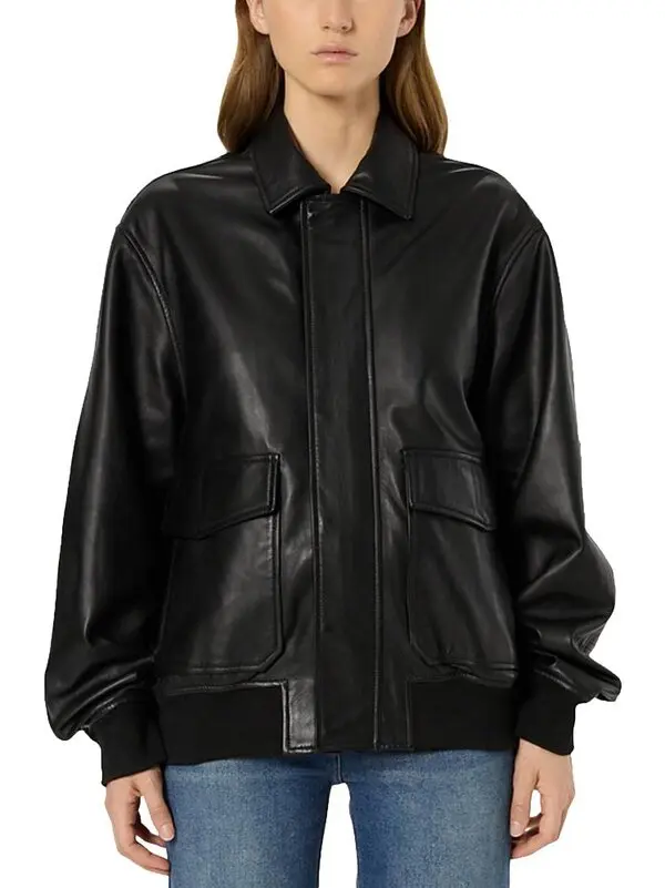 Gerard Darel Nima Leather Jacket - Black