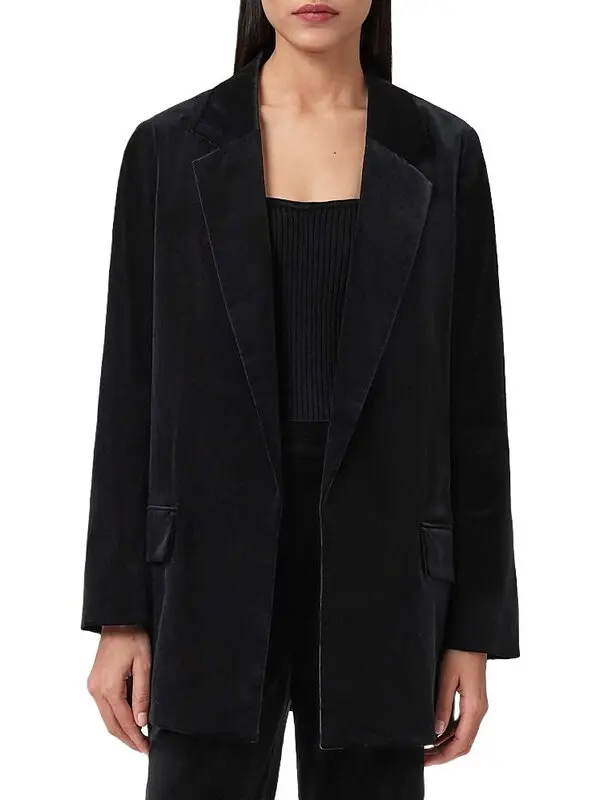 ALLSAINTS Aleida Velvet Blazer - Black