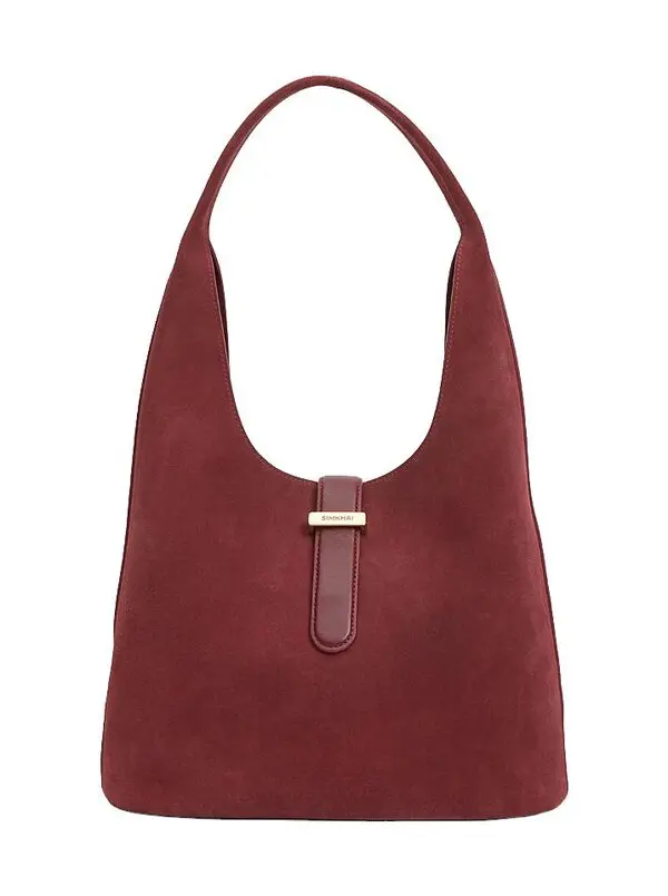 Simkhai Khai Suede Top Handle Bag - Cranberry