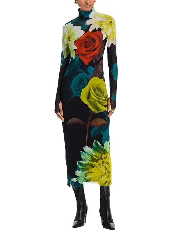 AFRM Placement Print Midi Dress - Citron Blossom