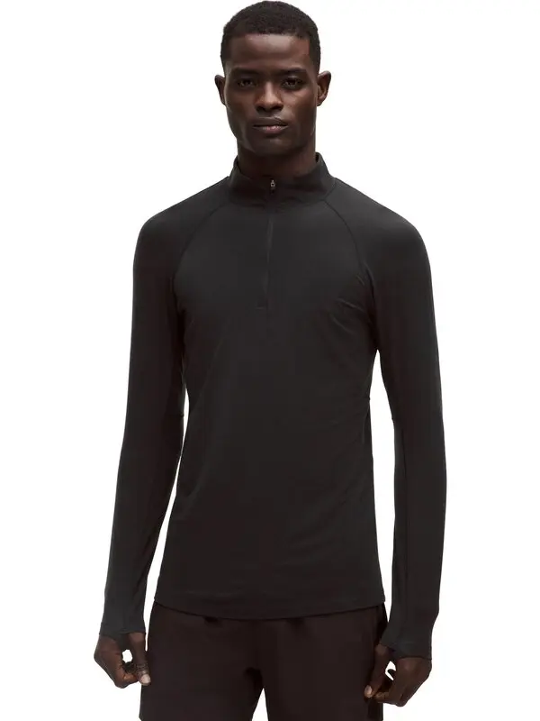 Lululemon Merino Wool-blend Half-zip Base Layer - Black