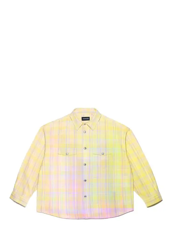 MAINLESS Flap Pocket Button-up Shirt - Yellow
