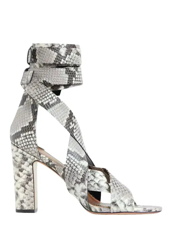 Cynthia Rowley 100mm Cece Snakeskin Heeled Sandals - White