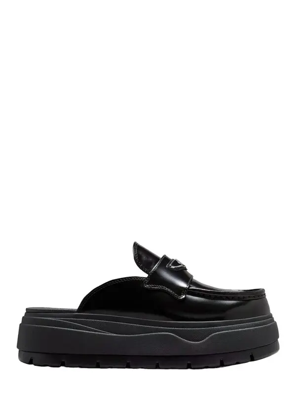 JORDAN Platform Loafer Mules - Black