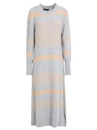 Fabiana Filippi Midi Dress In Virgin Wool, Silk, Cashmere, And Alpaca Wool Blend - Grey