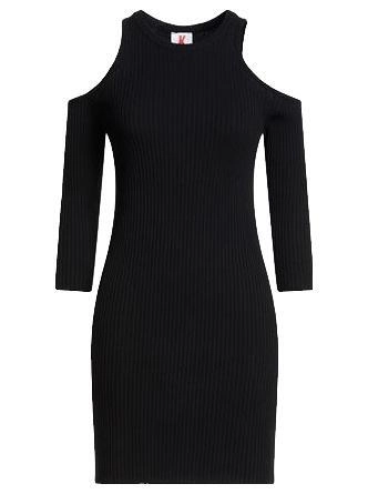 KONTATTO Ribbed-knit Mini Dress - Black