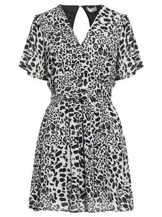 LIU •JO Mini Flared Leopard-print Dress - Off White