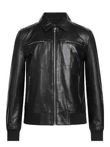 MUUBAA Leather Biker Jacket - Black