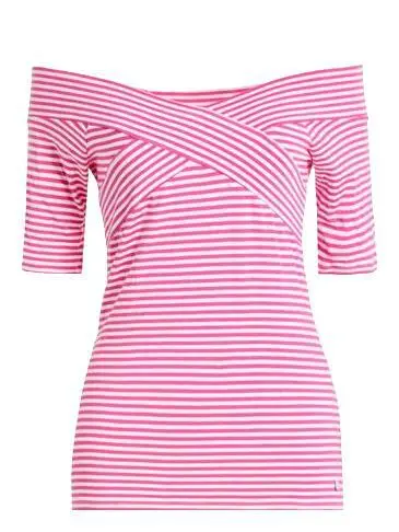 Guess Printed Off-the-shoulder Top - Magenta