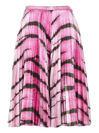 Valentino Garavani Metallic Pleated Midi Skirt - Fuchsia