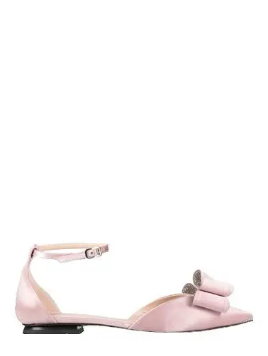 FABI Ballerina Flats With Bow Detailing - Pink