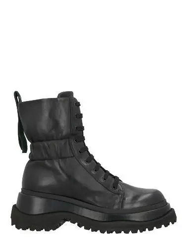 FABI Leather Ankle Boots - Black