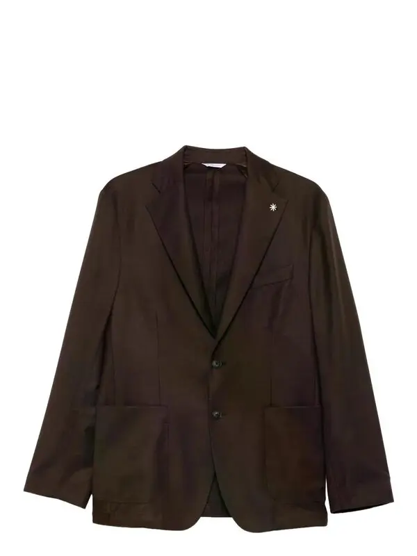 MANUEL RITZ Notched-lapel Single-breasted Blazer - Brown