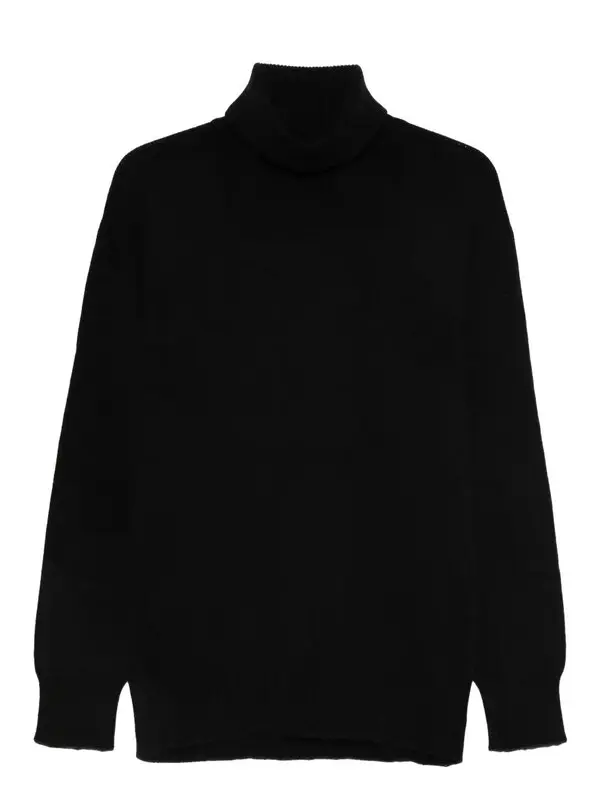 AMARANTO Roll-neck Long Sleeve Sweater - Black