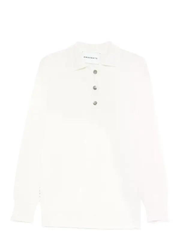 AMARANTO Half-buttoned Sweater - Neutrals
